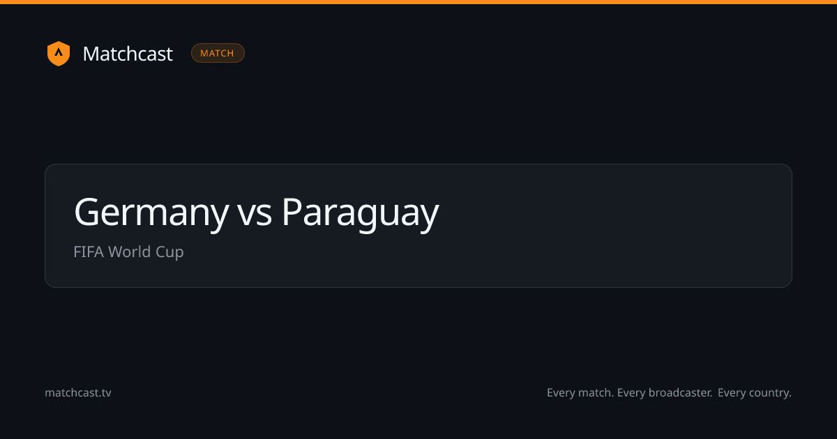 Germany vs Paraguay: How to Watch & Live Stream | 2026-06-29 · Matchcast